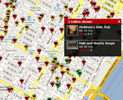 Find places to pee anywhere in the world!